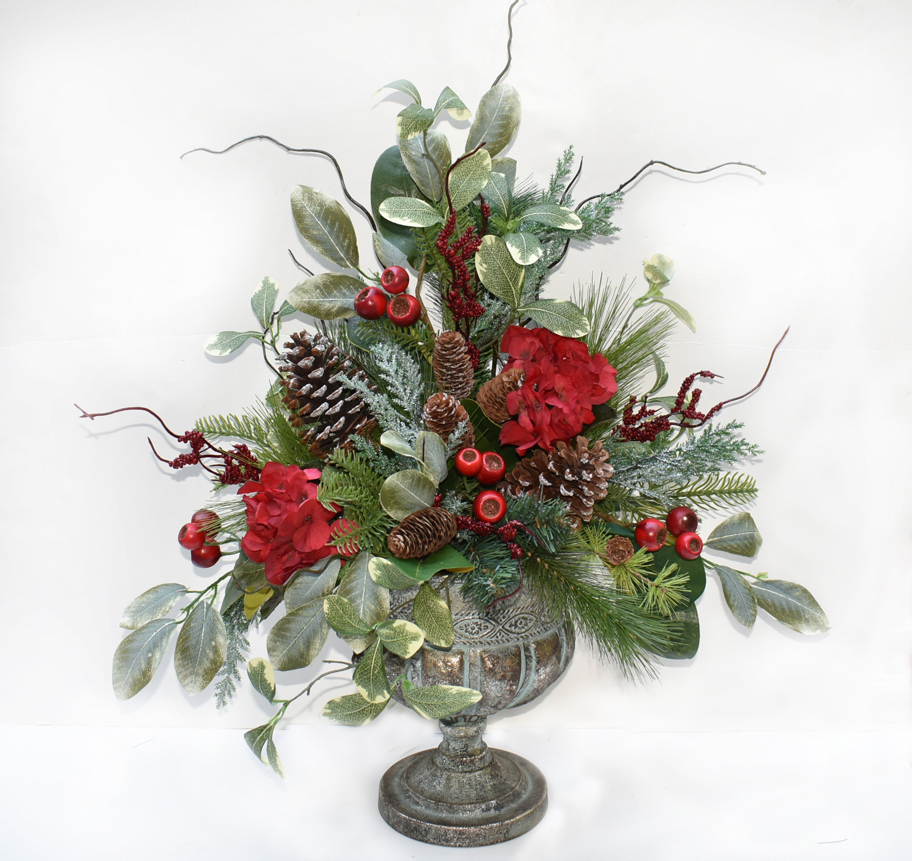 The Holiday Aisle® Mixed Centerpieces in Vase | Wayfair