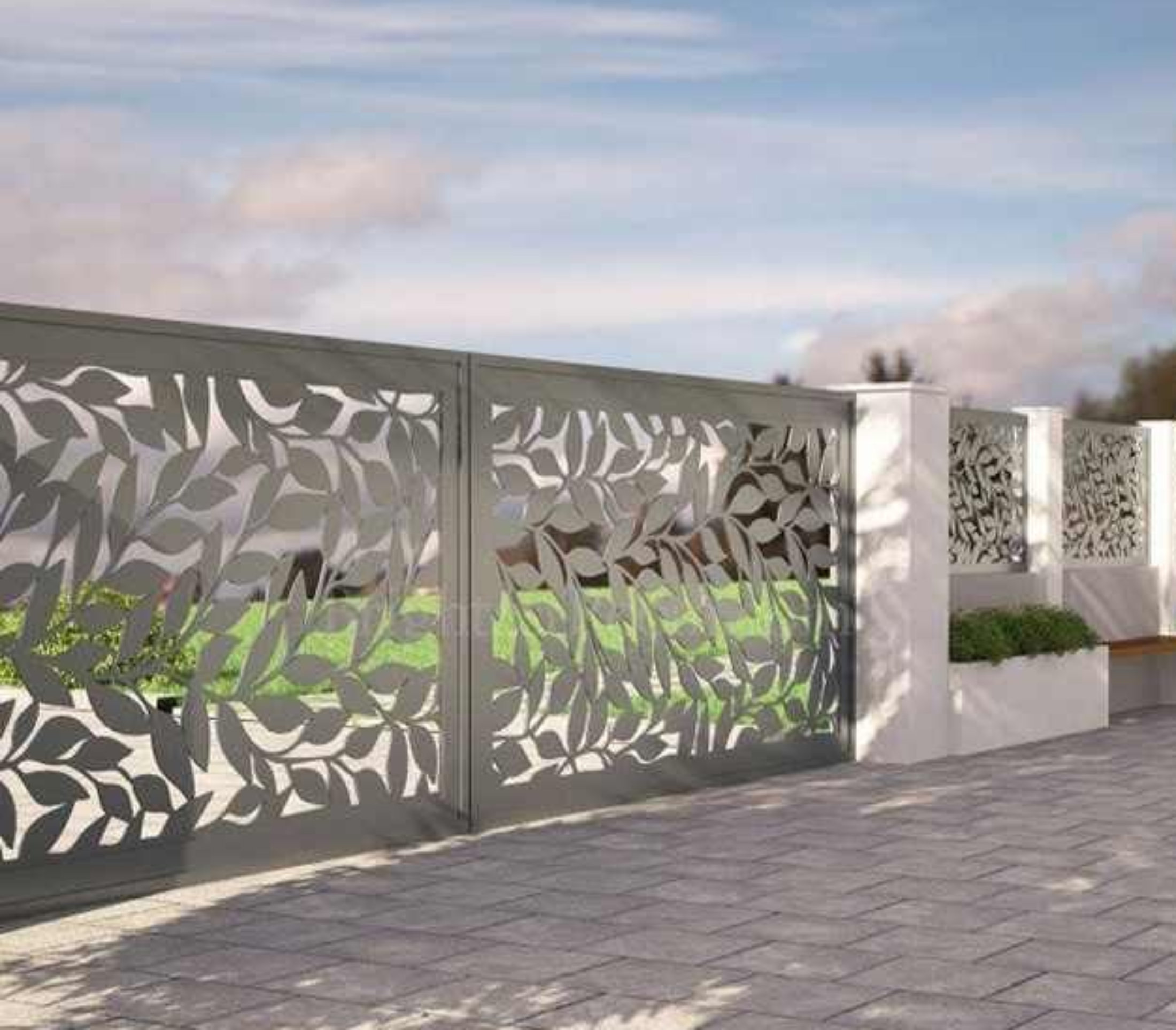 TAIMCO Beautiful Laser Cut Leaf Art Metal Entry Gate| Custom Heavy Duty ...