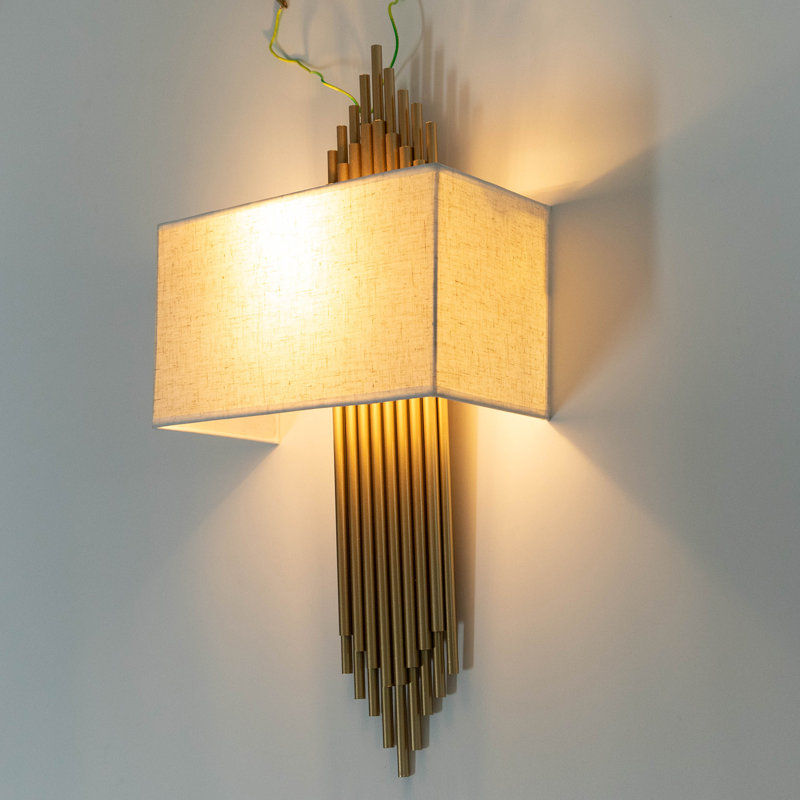 Everly Quinn Fikir 2-Light Flush Mounted Fabric Sconce | Wayfair