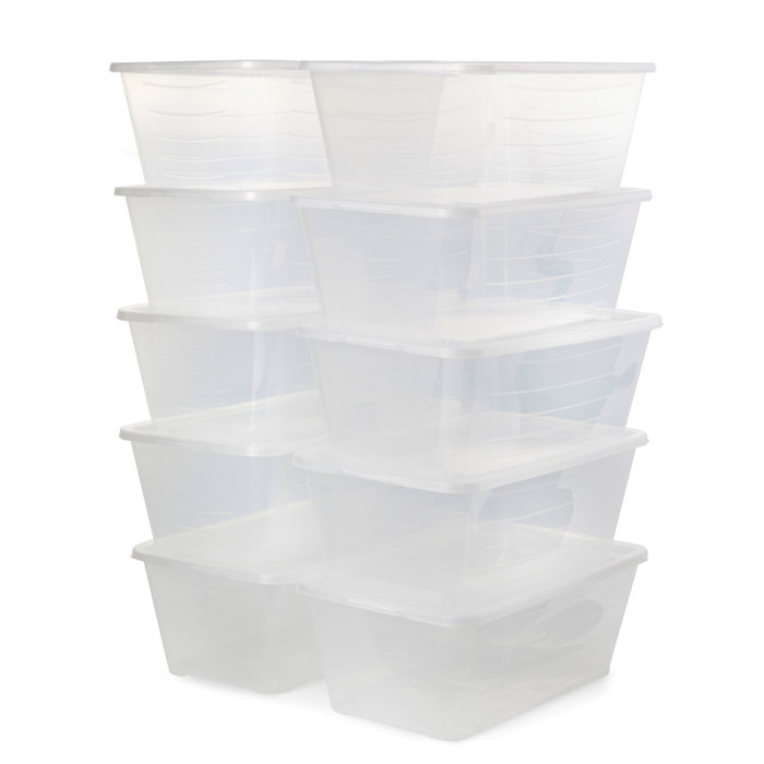 Life Story 5.7L Shoe and Closet Storage Box Stacking Containers, Clear ...