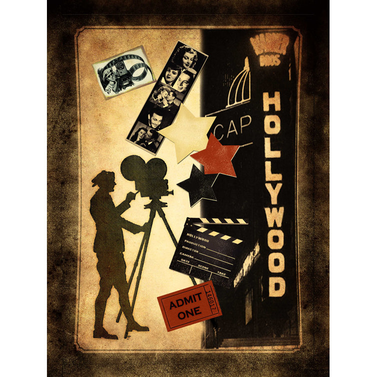 Wildon Home® Old Hollywood Background - Wrapped Canvas Print | Wayfair