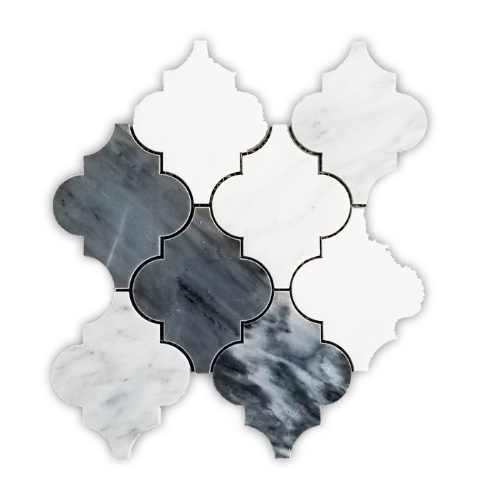 Mango Tile Fort Meyers 12" x 12" Marble Arabesque Mosaic Wall & Floor ...