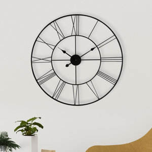17 Stories Charma Metal Wall Clock & Reviews | Wayfair