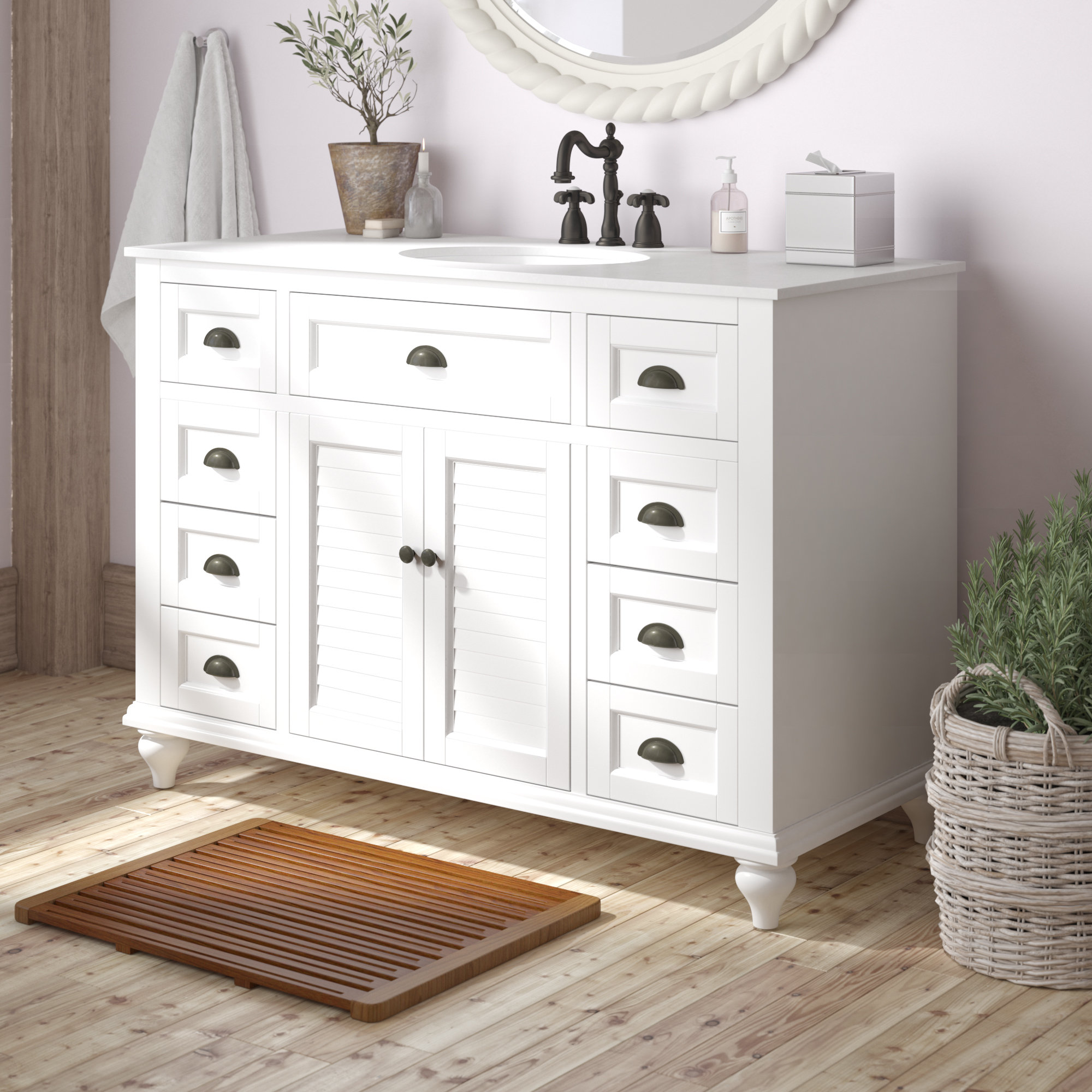 Gracie Oaks Evelyn 49" Single Bathroom Vanity Set & Reviews | Wayfair