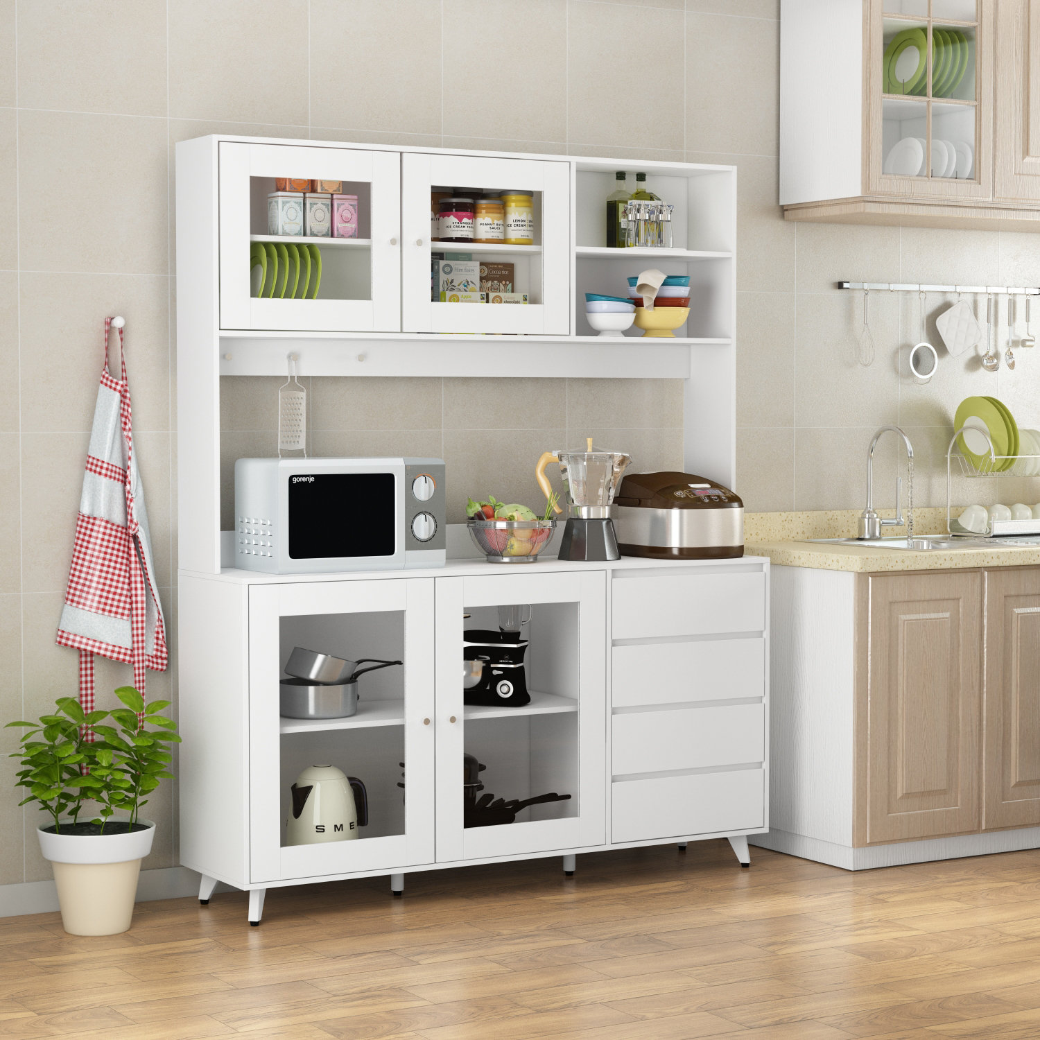 Latitude Run® 75" Kitchen Pantry & Reviews | Wayfair