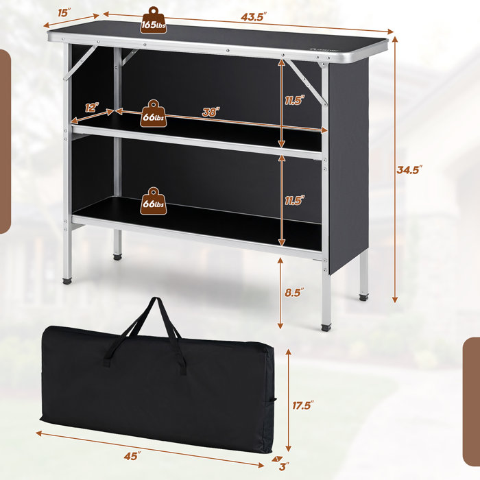 Costway 43.5'' Rectangular Portable Bar Top Riser & Reviews | Wayfair