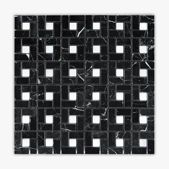 Direct Stone Source Nero Marquina and Dolomiti Pinwheel 12" x 12 ...