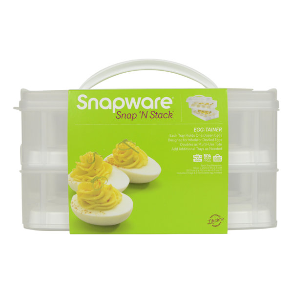Snapware 2-Layer Snap N Stack Food Storage With Egg Holder Tray | Wayfair
