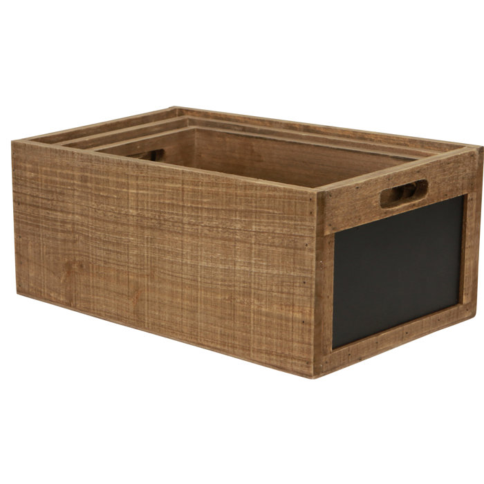 Gracie Oaks 3 Piece Wood Crate Set | Wayfair