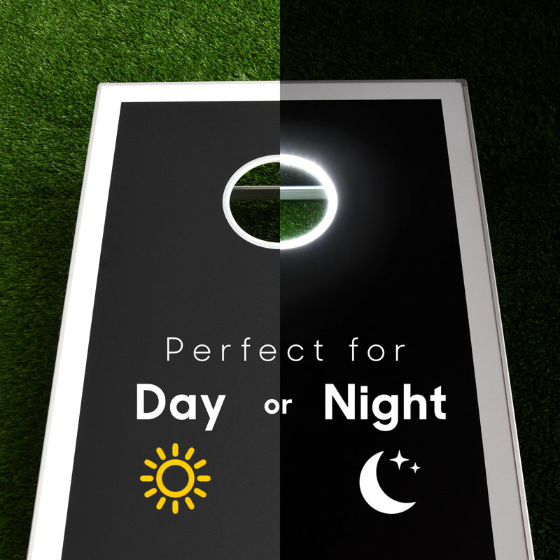 GoSports 2' x 3' LED Light Up Cornhole Board with Carring Case and Bags ...