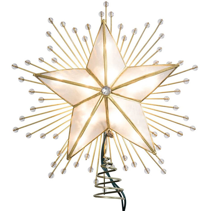 Kurt Adler Capiz Star with Rays and Beads Tree Topper & Reviews | Wayfair