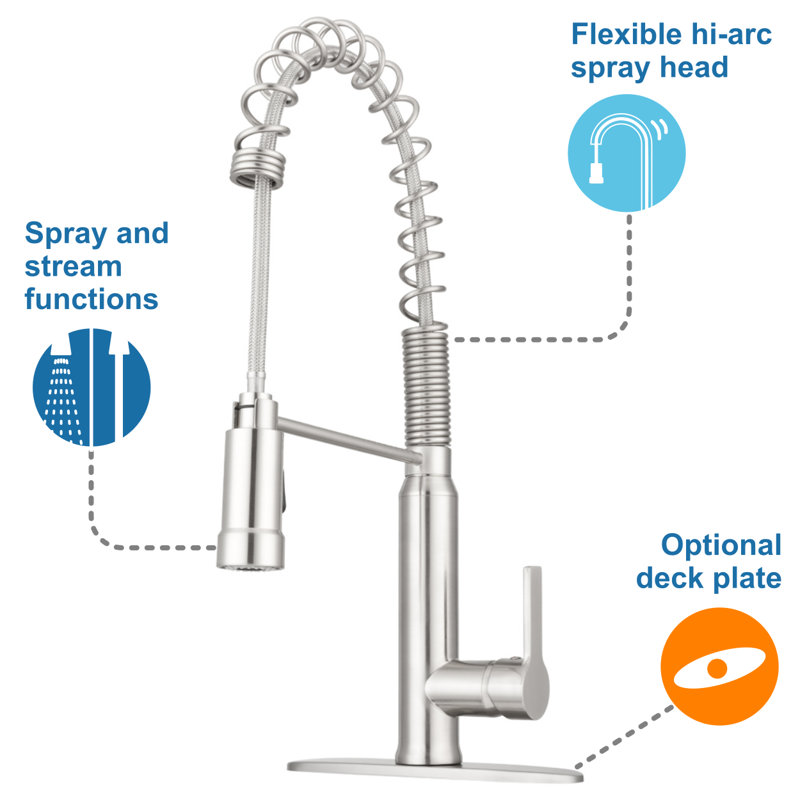 Pacific Bay Montesano Pull Down Kitchen Faucet & Reviews | Wayfair