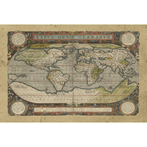 Canora Grey Embellished Antique World Map - Wrapped Canvas Graphic Art ...