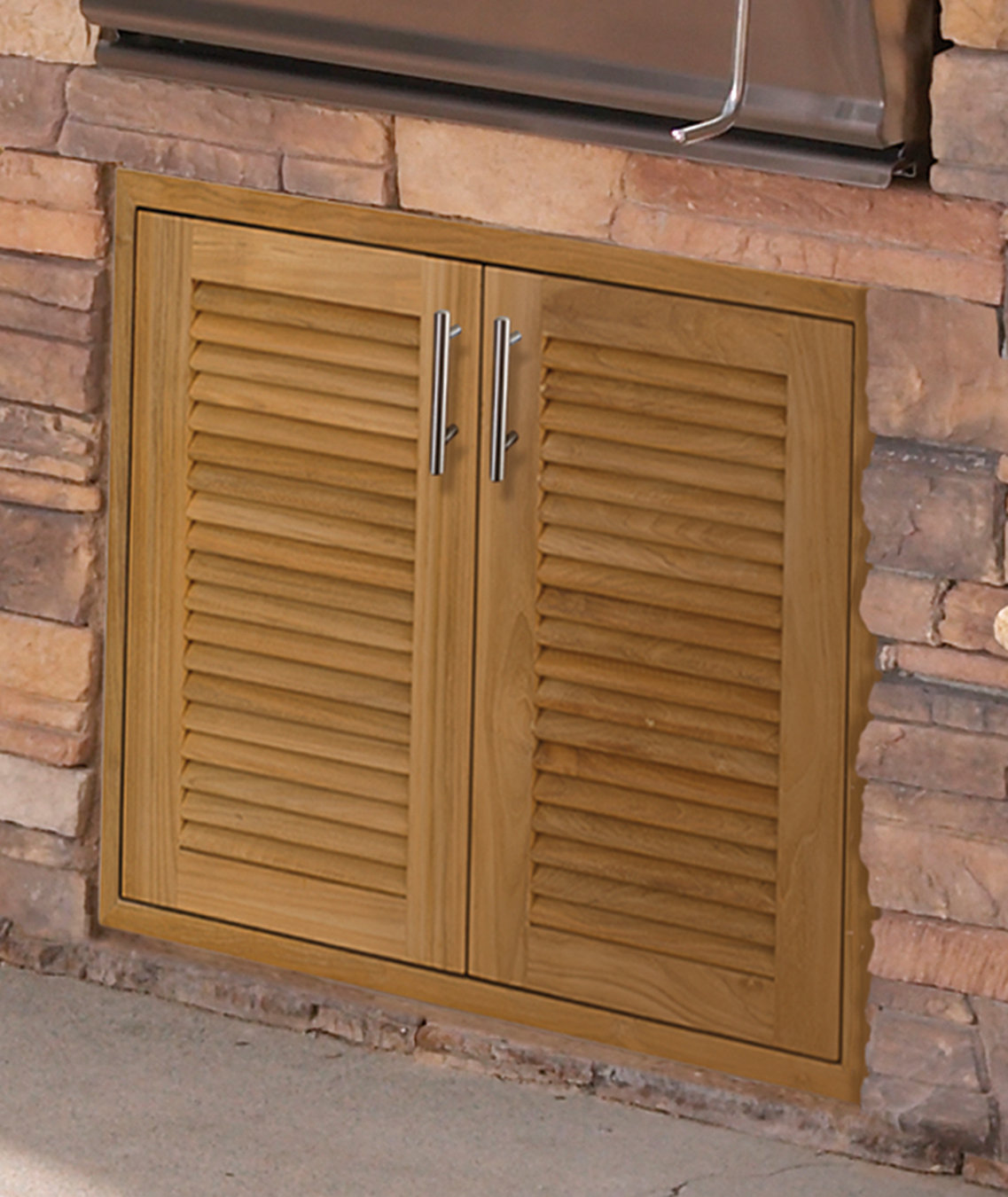 Pacific Teak Millworks Louvered Double Drop-In Access Door | Wayfair