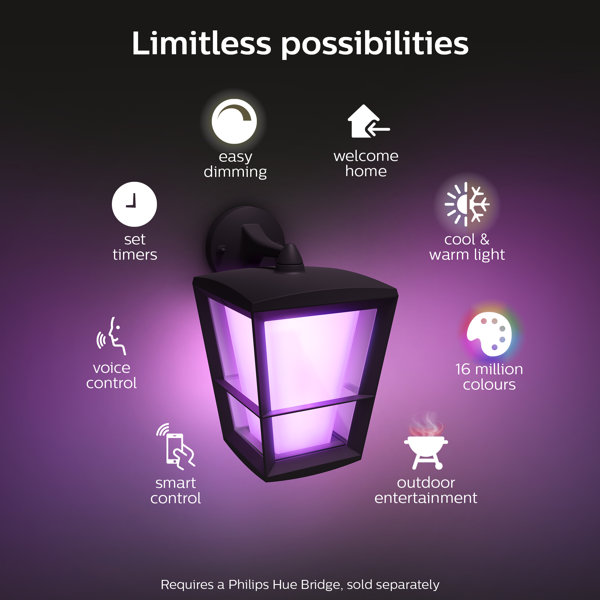Philips Hue Econic White & Colour Ambiance LED Smart Outdoor Wall ...