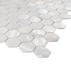 Supreme Tile Mother of Pearl 1" x 1" Seashell Honeycomb Mosaic Wall ...