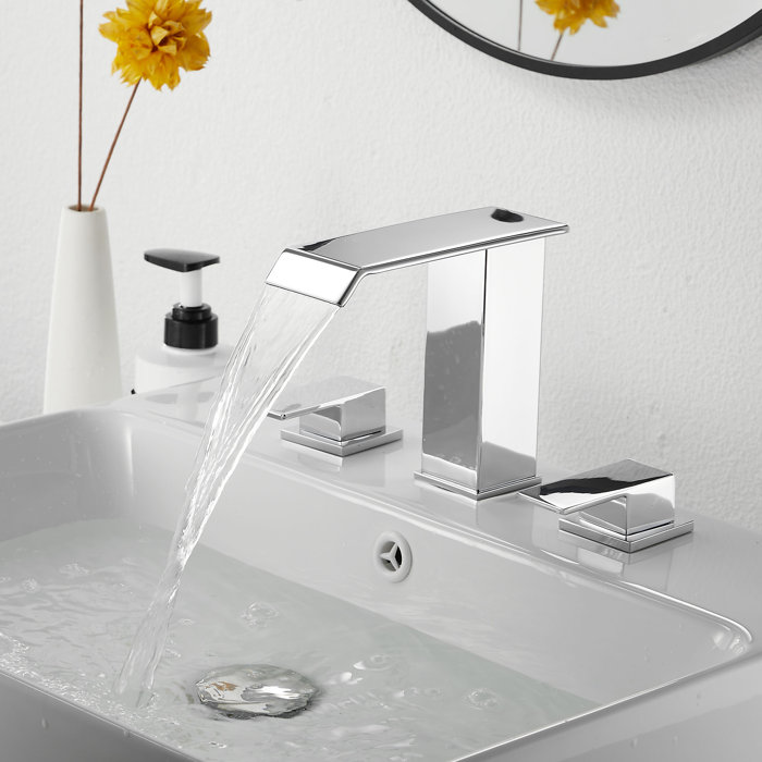 UFINE Widespread Faucet 2-handle Bathroom Faucet with Drain Assembly ...