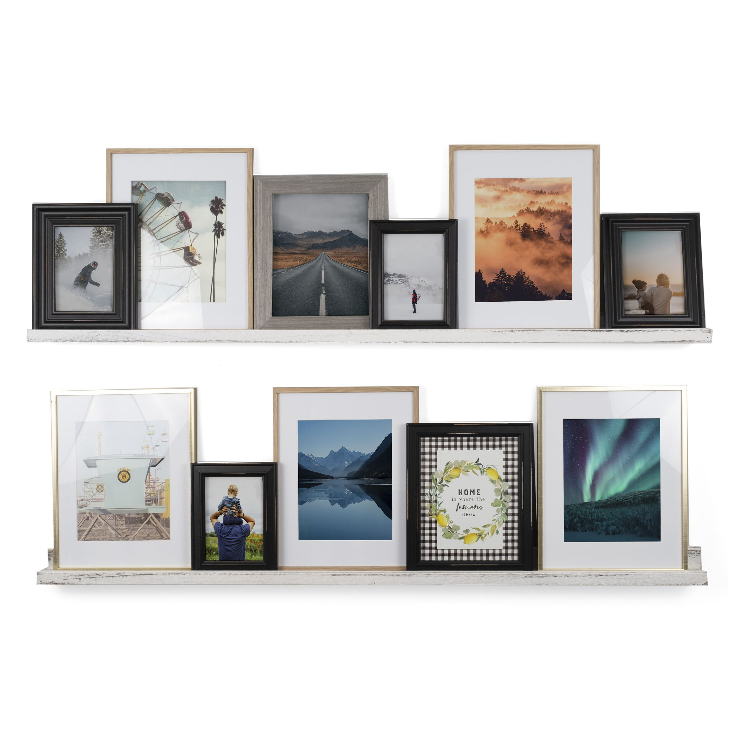 Loon Peak® Paulownia Solid Wood Picture Ledge Wall Shelf | Wayfair