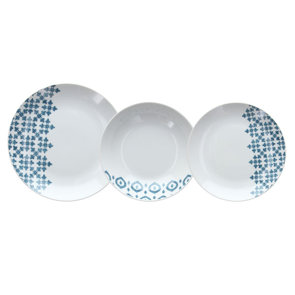 Multi Casa Mex Arabesqu Porcelain China Dinnerware - Set of 18 ...