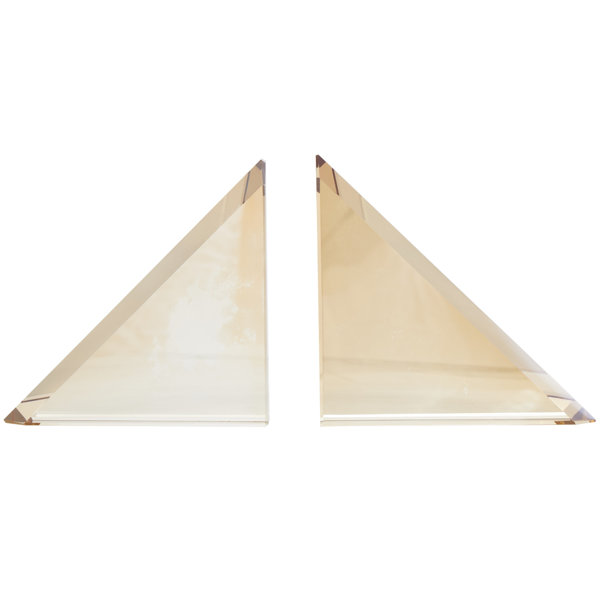 Ivy Bronx Diamani Glass Pyramid Shaped Non-skid Bookends | Wayfair