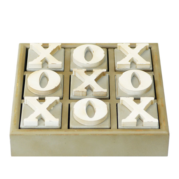 Gracie Oaks Haight Wood Tic Tac Toe Letter Block & Reviews | Wayfair