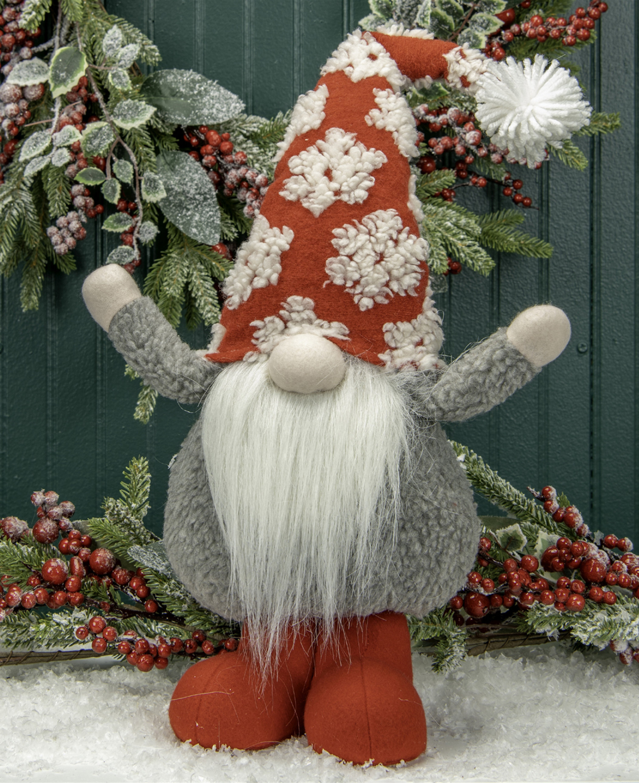 The Holiday Aisle® Standing Round Gnome with Snowflake Hat | Wayfair