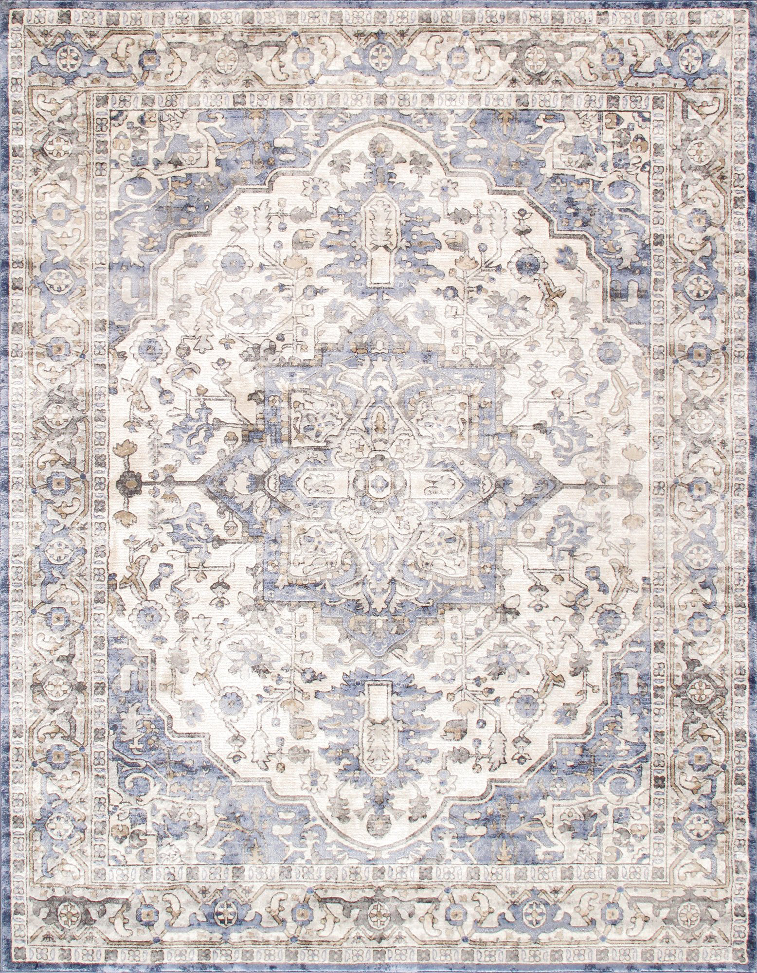 Pasargad Amadeus Oriental Area Rug in Beige/Blue | Wayfair