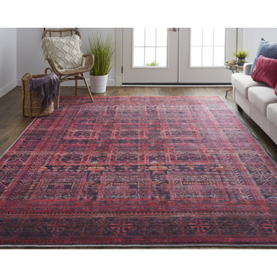 Bungalow Rose Red/Purple Rug | Wayfair