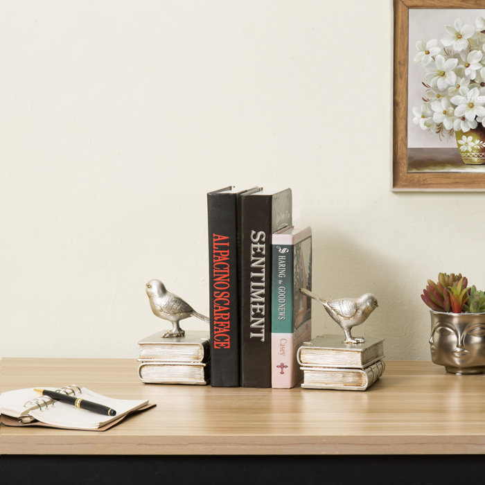 Red Barrel Studio® Birds & Books Resin Bookends & Reviews | Wayfair