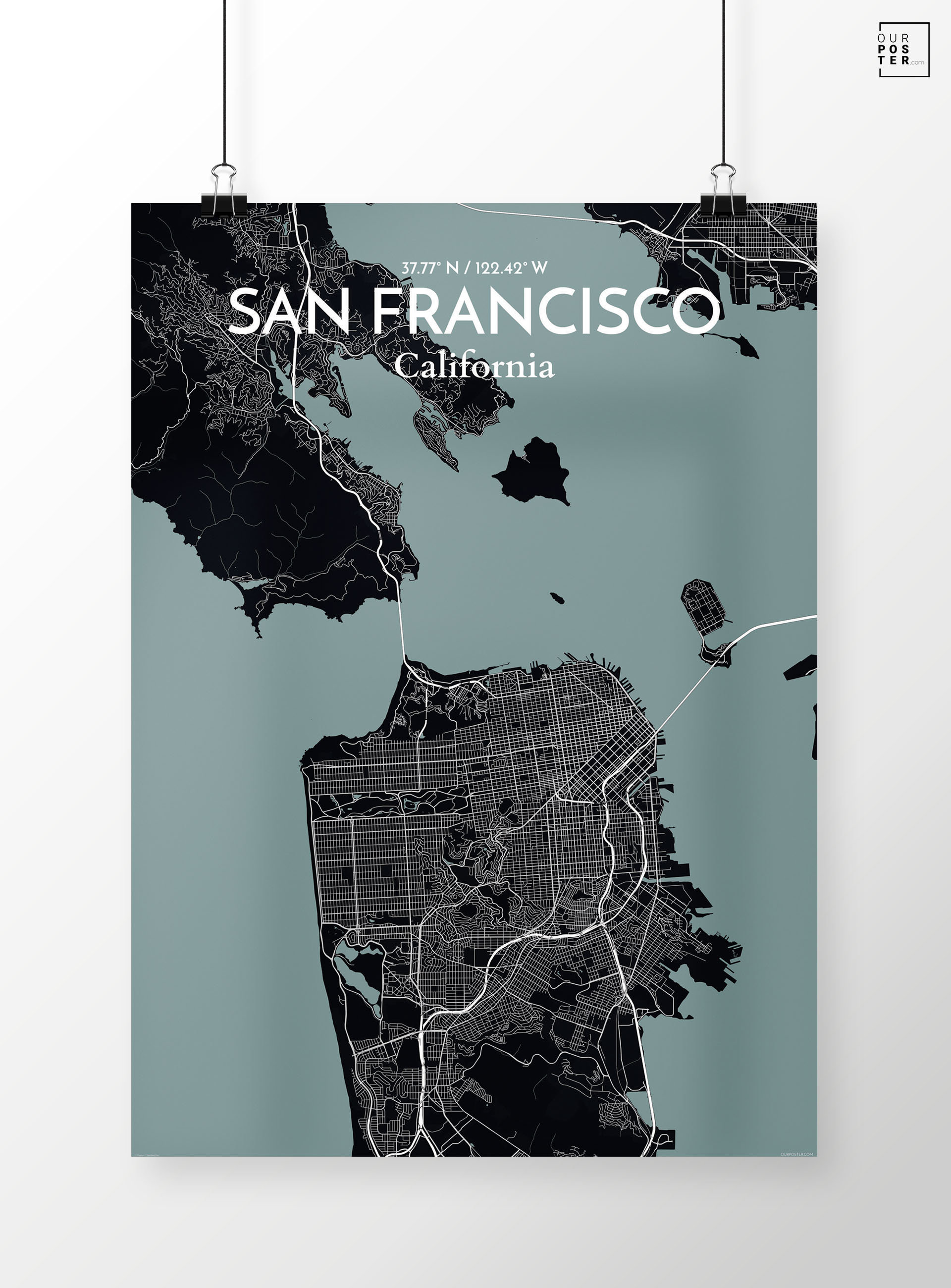 OurPoster.com San Francisco City Map On Paper Graphic Art | Wayfair