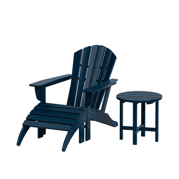 Beachcrest Home Shela Plastic Adirondack Chair with Ottoman & Reviews ...