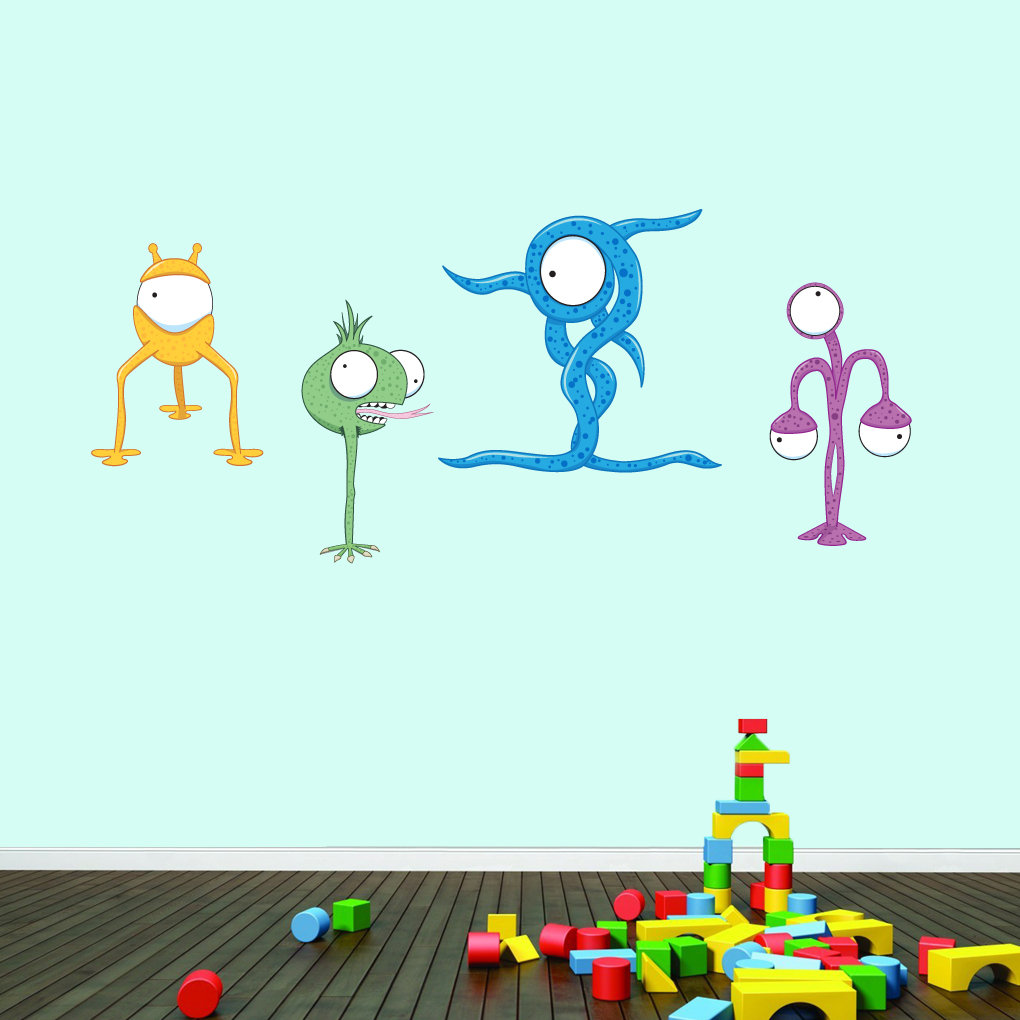 Harriet Bee Fun Aliens Wall Decal | Wayfair