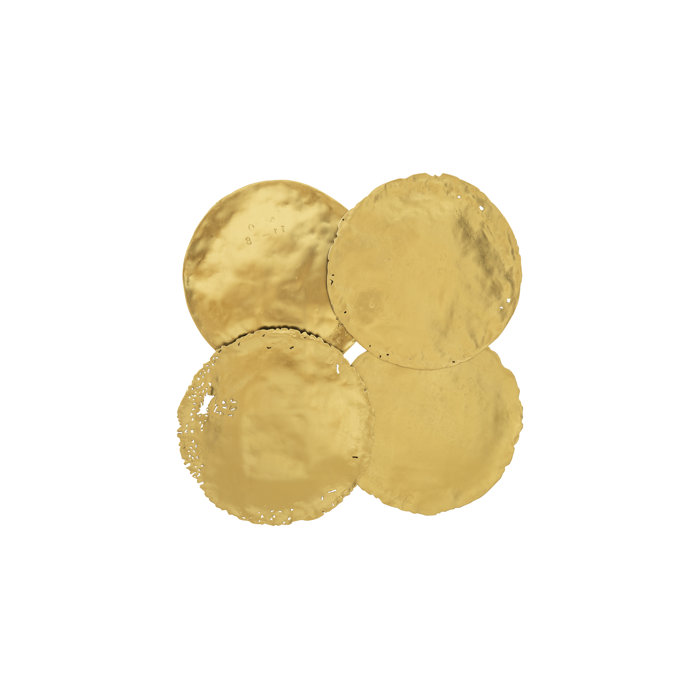 Phillips Collection Cast Oil Drum Wall Discs, Gold Leaf, Set of 4 ...