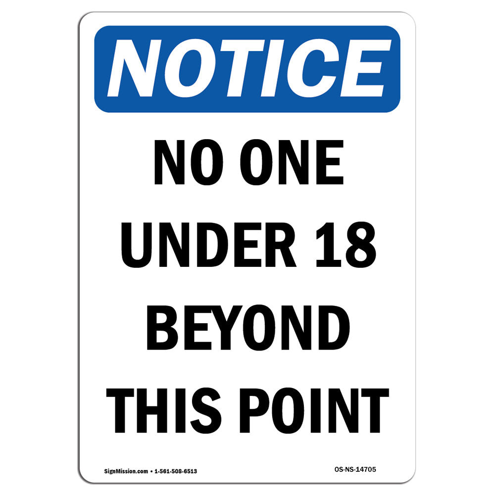 SignMission No One Under 18 Beyond This Point Sign | Wayfair