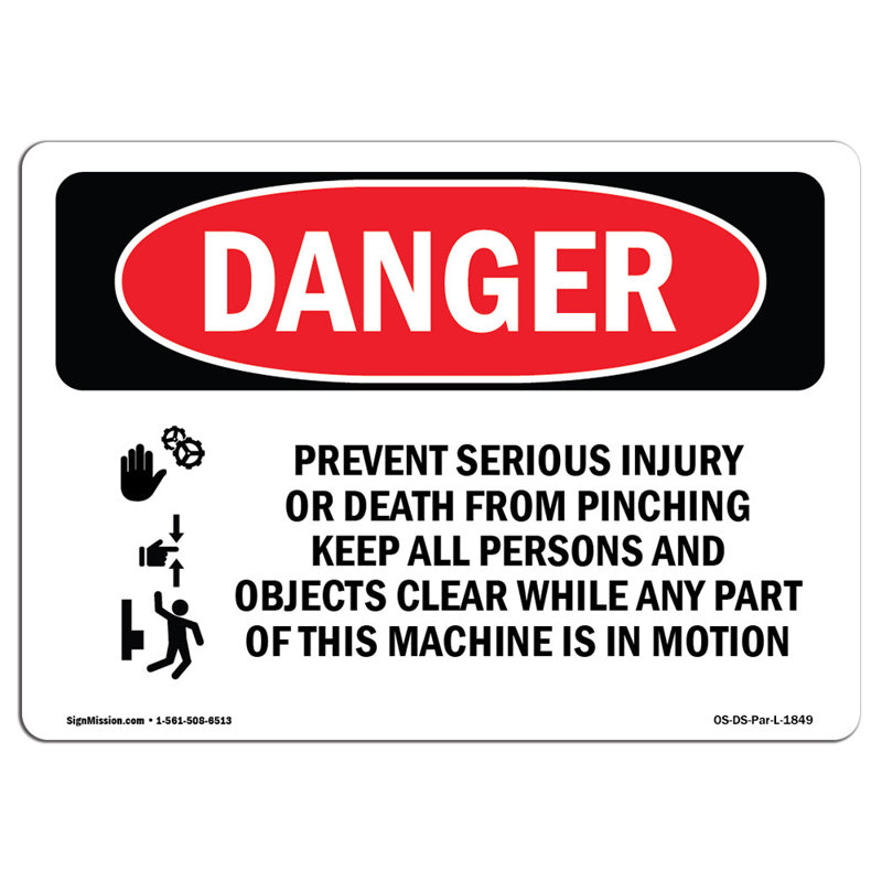 SignMission Prevent Serious Injury Pinching Sign - Wayfair Canada