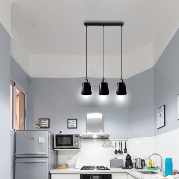 Breakwater Bay Dostie 3-Light Kitchen Island Bell Pendant Crystal ...
