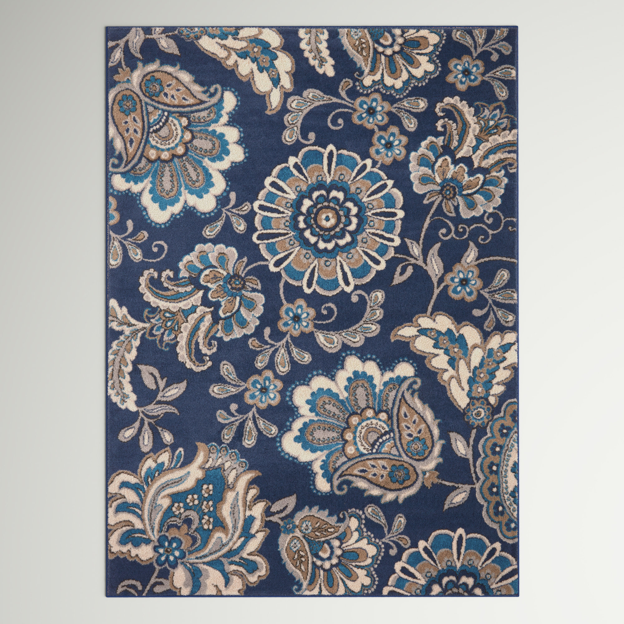 Andover Mills™ Caffey Floral Blue Area Rug & Reviews | Wayfair