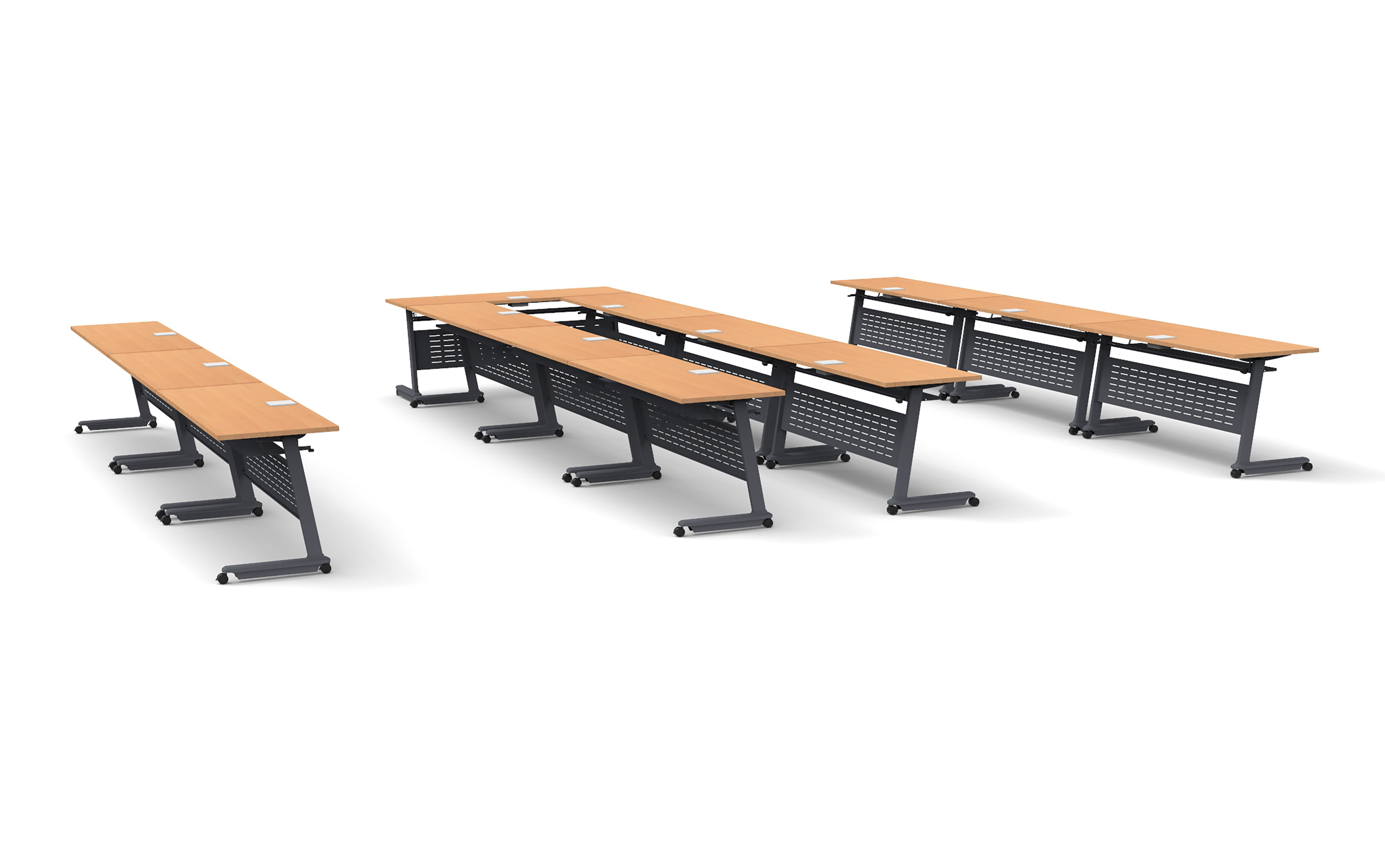 TeamWORK Tables 25 Person Training Meeting Seminar 13 Piece Tables Set ...