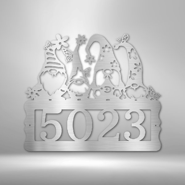 The Holiday Aisle® Eggie Gnome Address Steel Sign Wall Decor | Wayfair