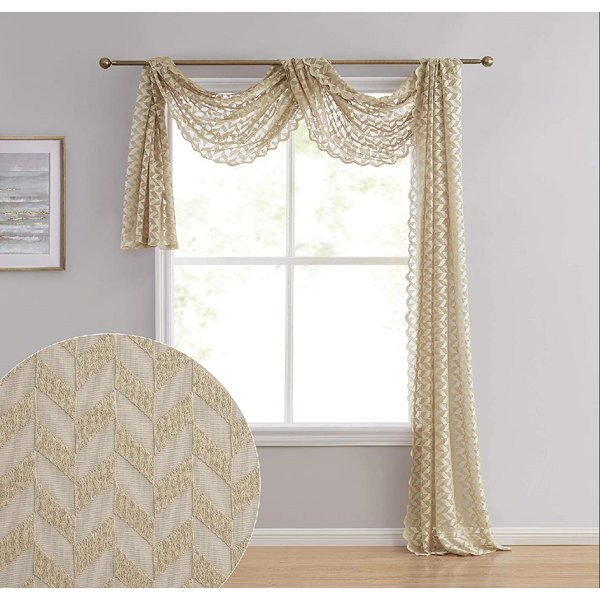 Rosalind Wheeler Amsha Polyester Semi-Sheer Window Scarf Panel | Wayfair