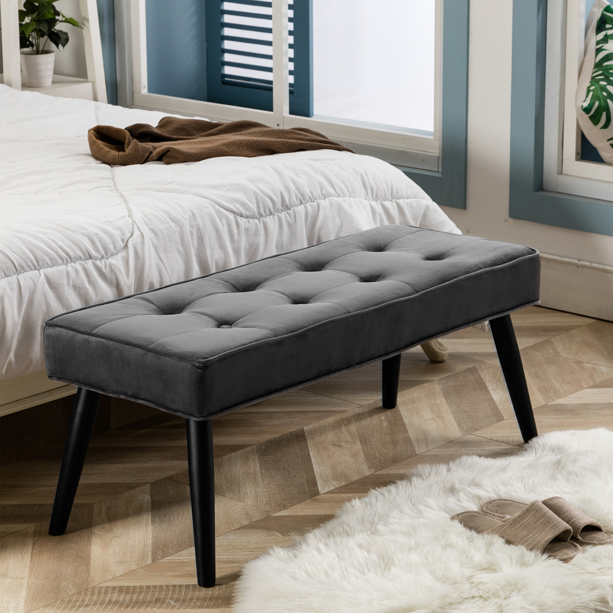 George Oliver Evalene Upholstered Bench & Reviews | Wayfair