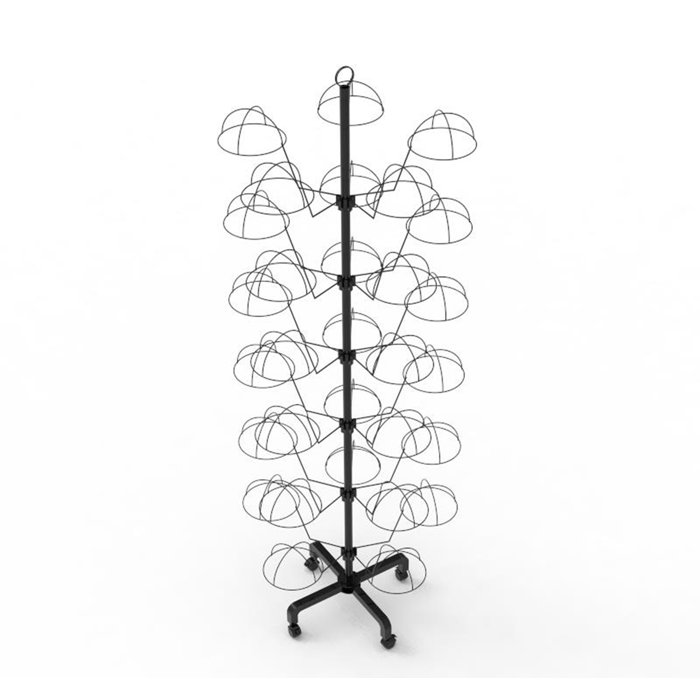 FixtureDisplays 6-Tier Hat Display Rack Free Standing Headwear Wig Rack ...