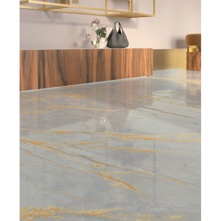 Mirrella Grigio Etrusco 24" x 48" Porcelain Marble Look Wall & Floor ...