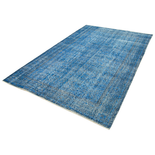 Bespoky Vintage Rugs Kahlie Handmade Handwoven Wool Blue/Gray Rug | Wayfair