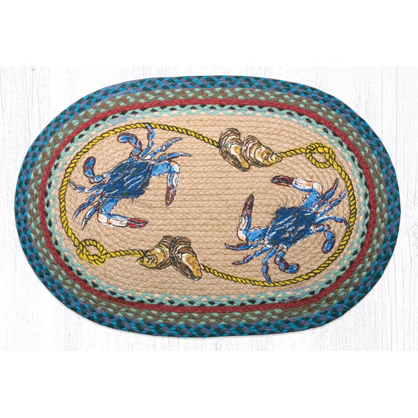 Breakwater Bay Lagunitas Blue/Red/Cream Crab Printed Area Rug & Reviews ...