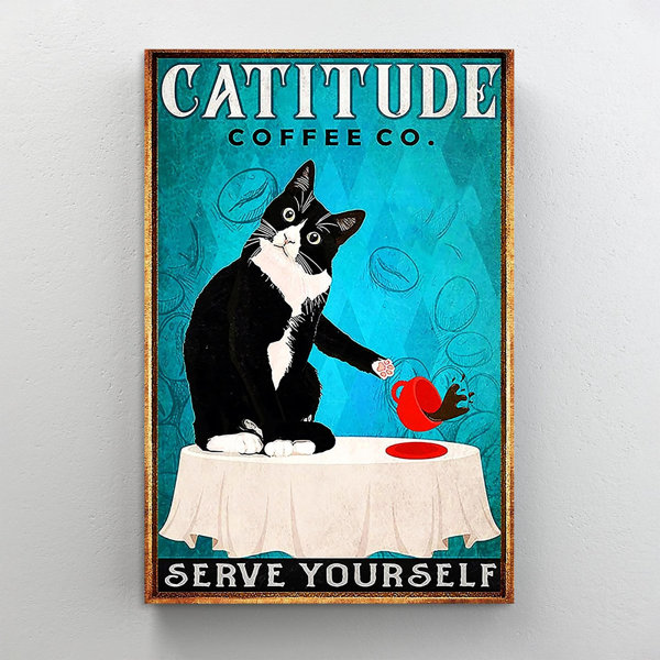 Winston Porter Cattitude Vertical - 1 Piece Rectangle Graphic Art ...