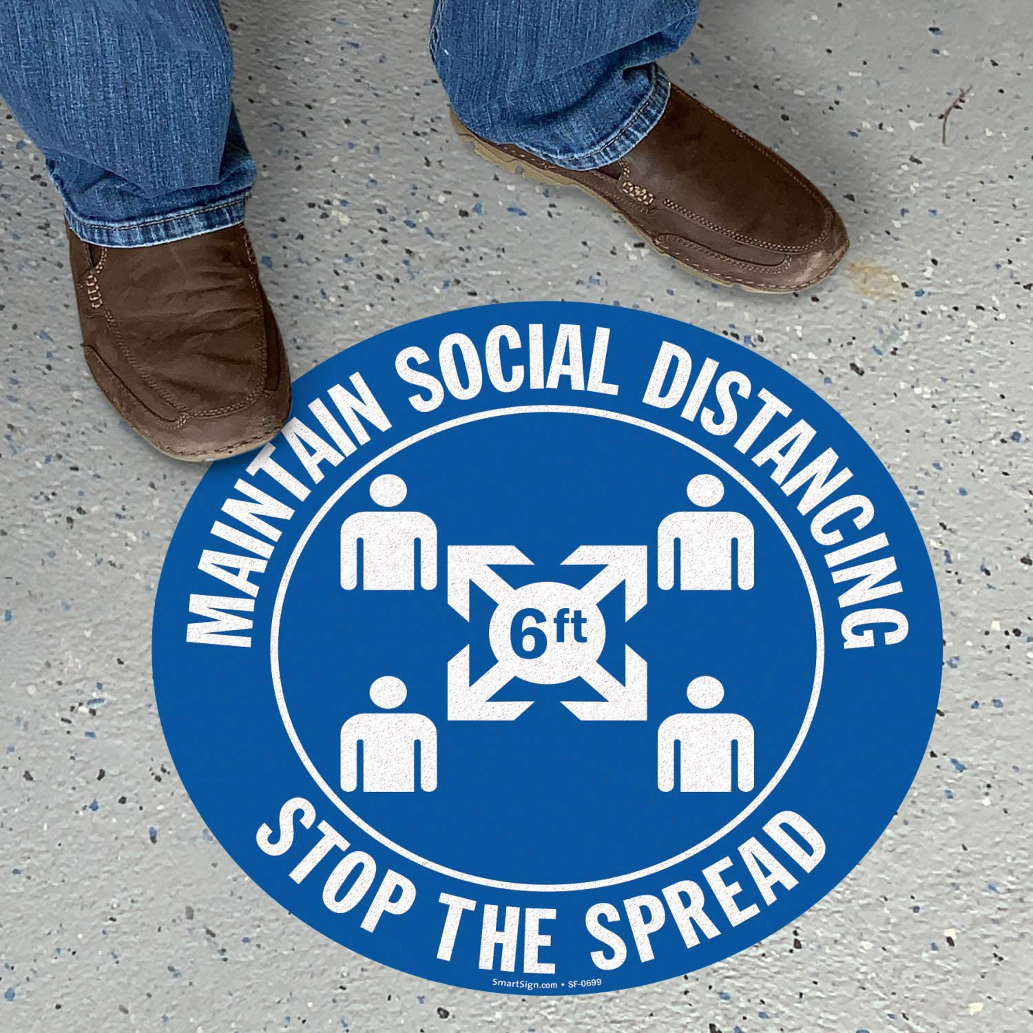 SmartSign Maintain Social Distancing, Stop The Spread Anti-Slip ...