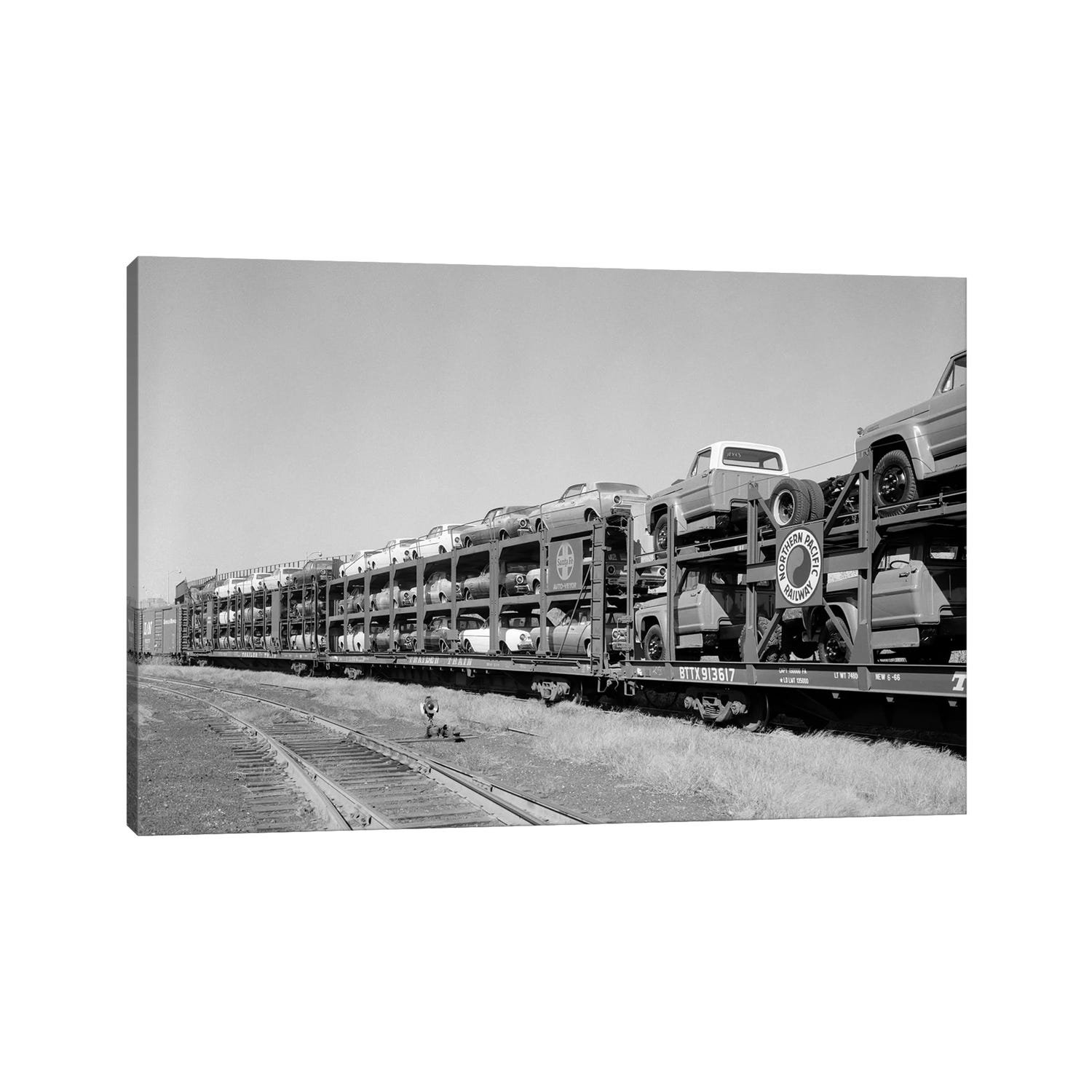Latitude Run 1960S Railroad Freight Train Carrying Automobiles And ...