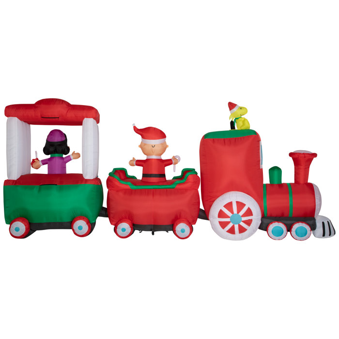Gemmy Industries Airblown-Peanuts Christmas Train-LG Scene-Peanuts ...