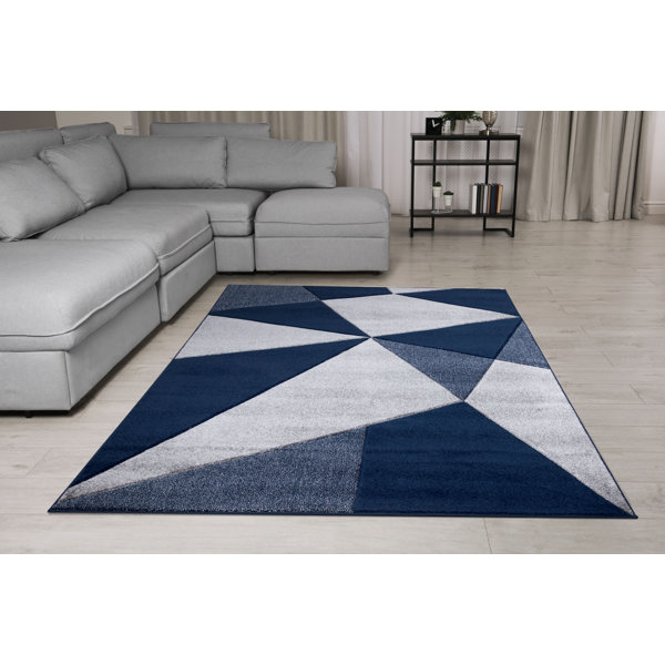 George Oliver Geisler Grey/Blue Indoor Rug | Wayfair.co.uk